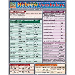 Hebrew Vocabulary QuickStudy Laminated Reference Guide (QuickStudy Academic)
