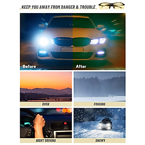 Flutesan 4 Pieces Night Driving Glasses Polarized Walking Glasses Anti Glare Driving Sunglasses for Men UV Protection(Multicolor)