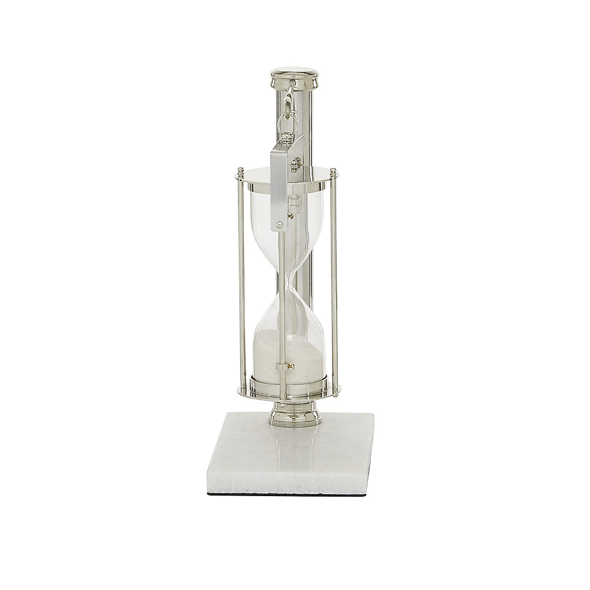 The Novogratz Brass Hourglass Sand Timer, 7" x 4" x 10", Silver