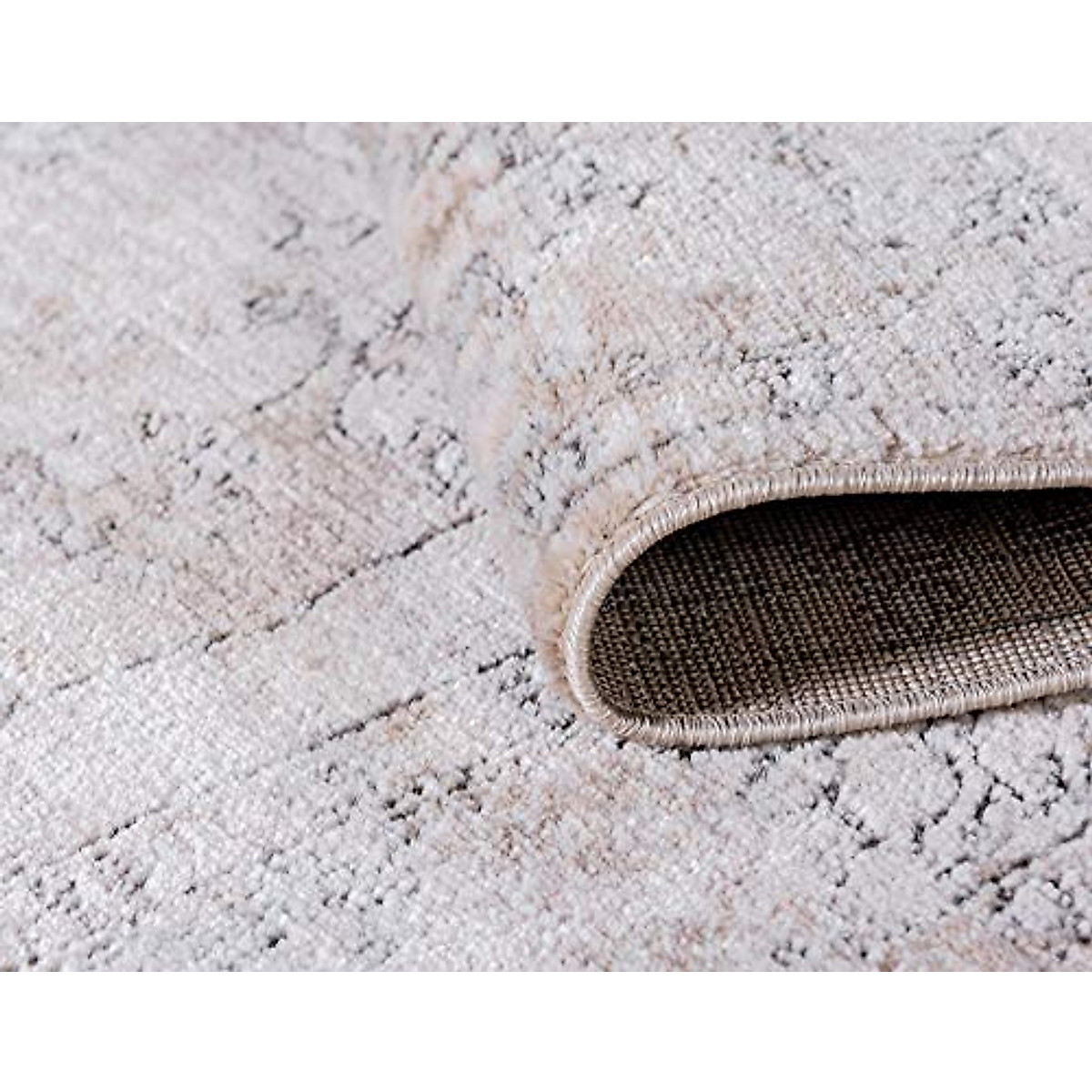 Rugs.com Oregon Collection Rug – 9' x 12' Ivory Low-Pile Rug Perfect for Living Rooms, Large Dining Rooms, Open Floorplans