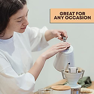 Twin Peaks Pour Over Coffee Colombian Arabica Single Serve Packet 10 Pouches in Box, Premium 100% All Natural, Non GMO