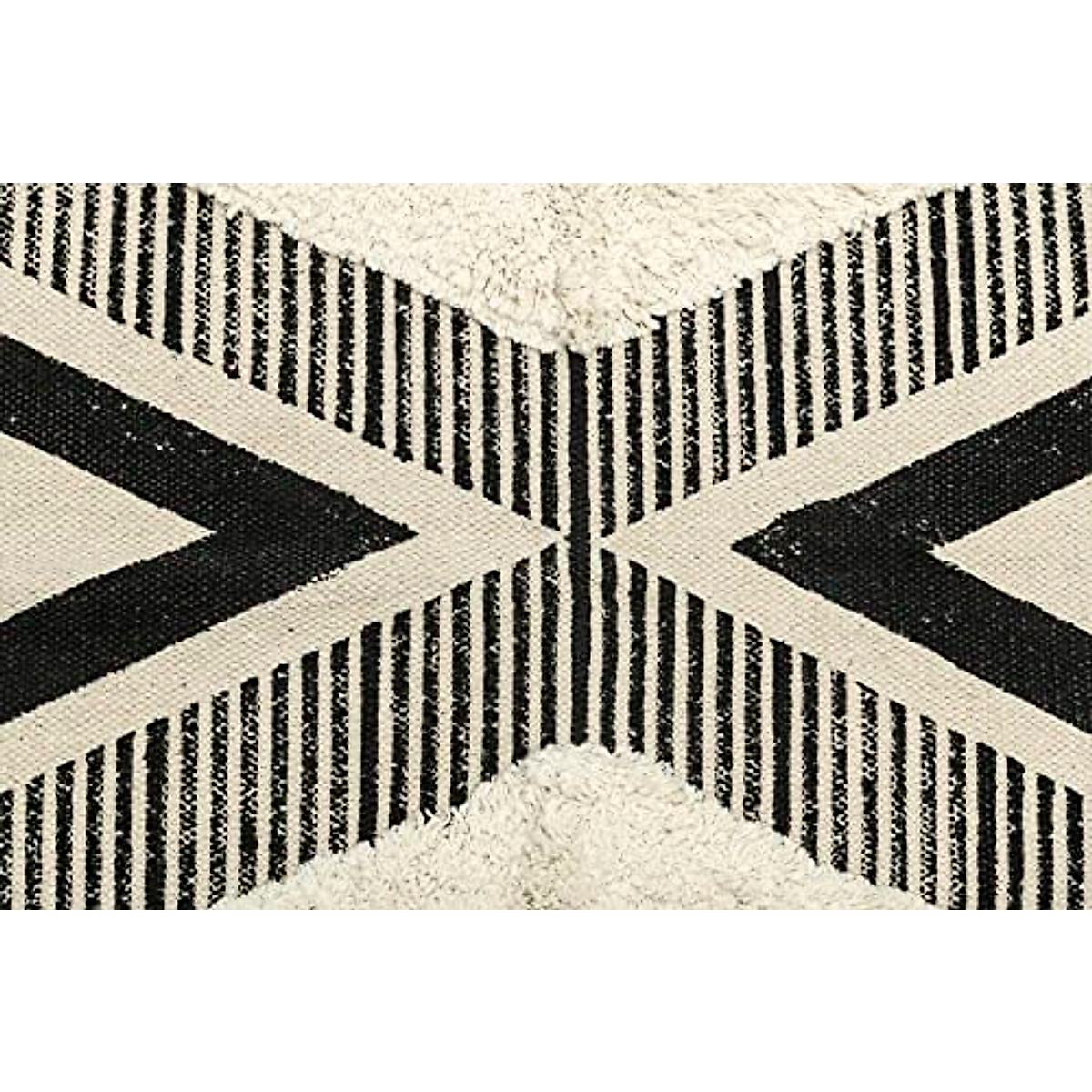 HOMEMONDE Boho Tufted Area Rug 2x4.3 ft Cotton Shaggy Geometric Runner Rugs with Tassels for Kitchen, Bedrooms and Living Room