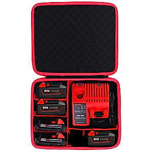 Hard Case for Milwaukee M18 18V Battery and Charger + 2554-20 M12 Impact Wrench