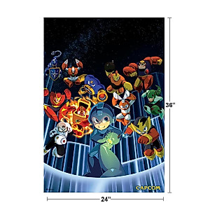 Mega Man Legacy Collection Video Game Video Gamer Classic Retro Vintage 90s Gaming MegaMan Capcom Legacy Collection Megaman 11 Mega Man X Dr Wily Cool Wall Art Print Poster 24x36
