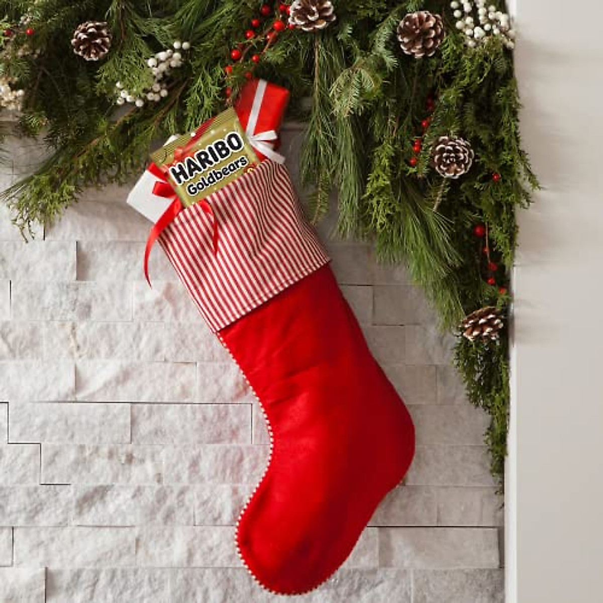 Limited Edition Christmas Haribo Goldbears, Assorted Fruit Flavored Gummy Bears, Holiday Themed Chewy Candies for Stocking Stuffers or Gifts, 3 Pack