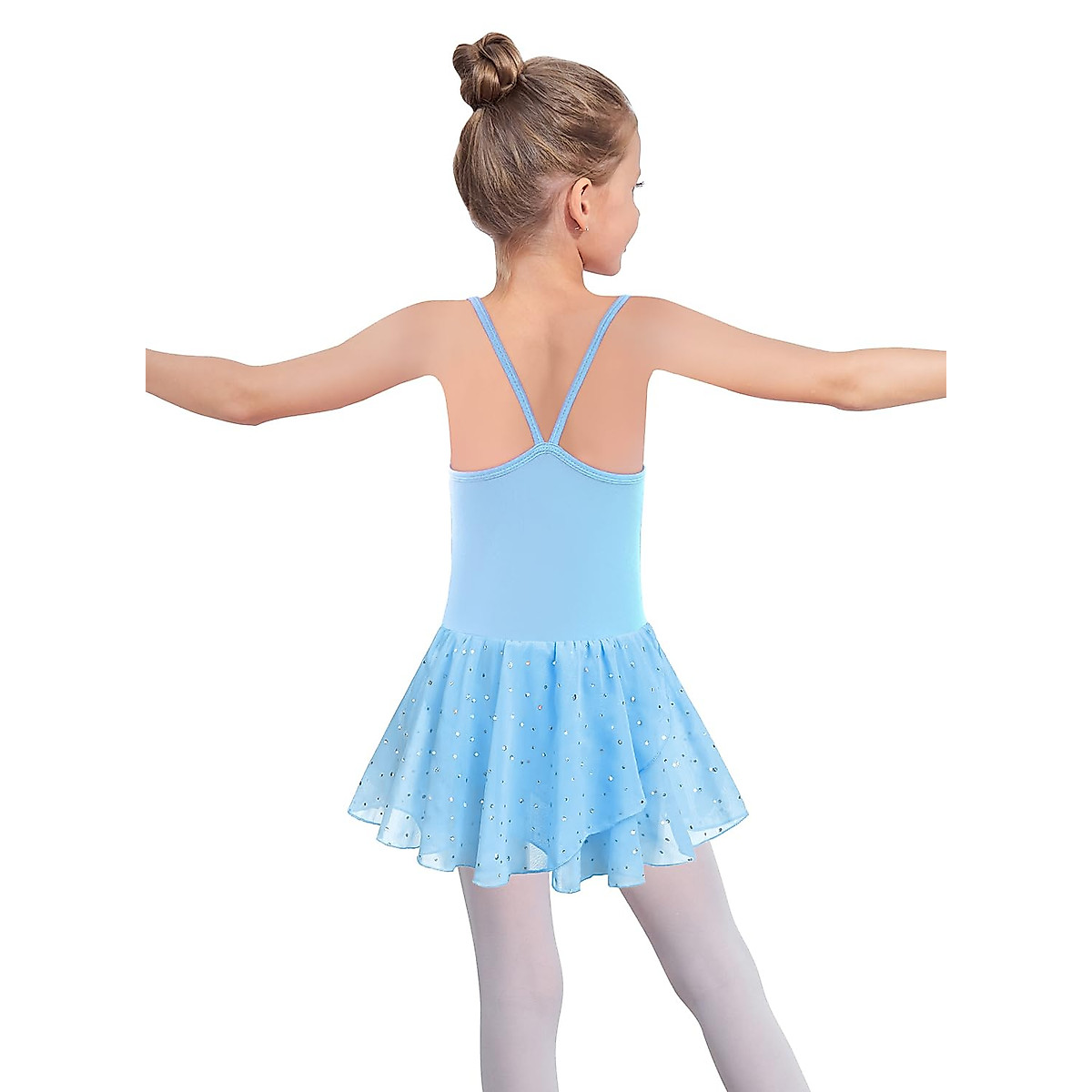 EQSJIU Ballet Costumes For Girls Toddler Dance 2t 3t 18-24 Months Leotards With Skirts Tutu Outfits Bodysuits Light Royal Blue