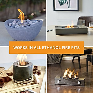 ROUNDFIRE Premium Tabletop Fireplace Fuel - 1 Liter Ethanol for Fire Pits and Table Top Fireplaces