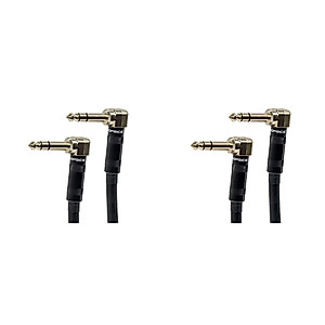 Monoprice Premier Series 1/4 Inch (TRS) Guitar Pedal Patch Cable Cord - 8 Inch - Black & 109439 Premier Series 1/4 Inch (TRS) 16AWG Cable Cord - 1.5 Feet- Black (Gold Plated)