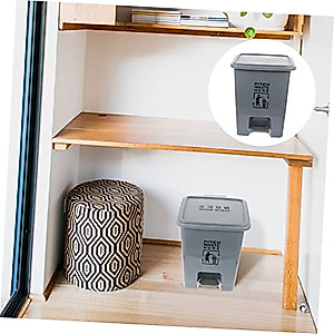 Operitacx 1pc Pedal Trash Can Round Trash Can Desk Dumpster Mesh Trash Can Dustbin Rubbish Can Kitchen Home Dustbin Large Capacity Garbage Can Waste Bin Rubbish Container Grey Plastic Simple