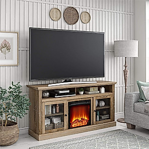 Ameriwood Home Chicago Fireplace TV Stand for TVs up to 65", Natural