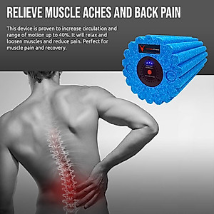 Victor Fitness Revive Roller (Blue) 3-Speed Vibrating Foam Massage Roller - High Intensity Vibration for Muscle Recovery, Trigger Points, Mobility, Sports Massage, Therapy