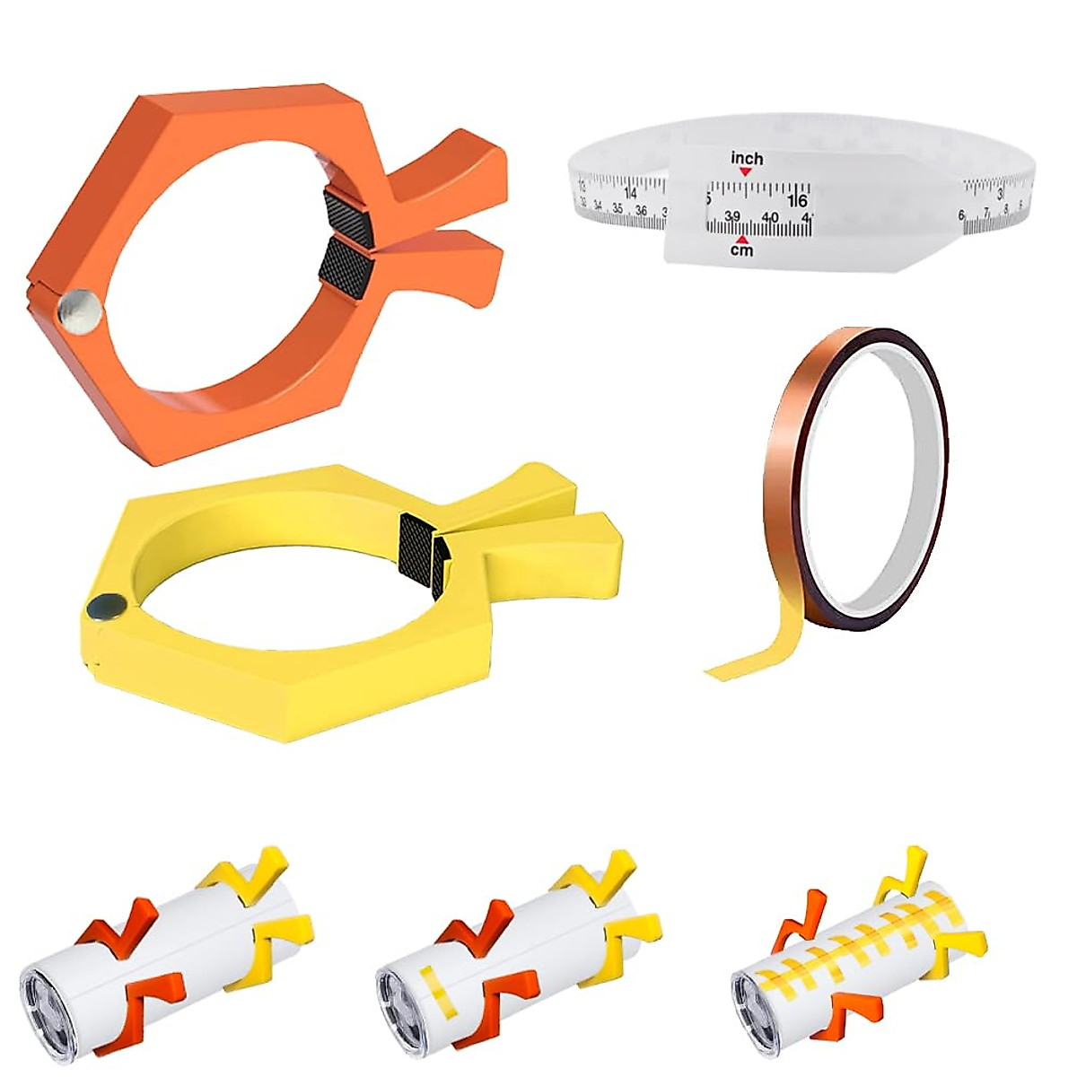 Perfect Sublimation Tumblers Pinch for 20 Oz Tumbler Skinny Straight Sublimation Tumbler Pinch Tool, Clamp for Sublimation Paper and Glass Pinch (2 Pack) (Yellow & Orange)