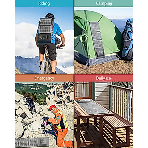 ELECAENTA 22W Solar Charger with 2 USB Ports, 24% High Efficiency, IP54 Waterproof, Foldable & Portable ETFE Solar Panel Charger for iPhone, iPad, Samsung, LG and Outdoor Camping Backpacking