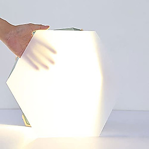 Close to Ceiling Lights, Creative Hexagon Ceiling Light Close to Ceiling LED Light Three-Color Dimmable Ceiling Light Nordic Indoor Ceiling Lamp Acrylic Lampshade Ceiling Lights for Living Room Bedro