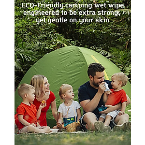 Combat Wipes ACTIVE Outdoor Wet Wipes - Extra Thick Camping Gear, Biodegradable, Body & Hand Cleansing/Refreshing Cloths for Backpacking & Gym w/Natural Aloe & Vitamin E(2 pack, 25 wipes each)