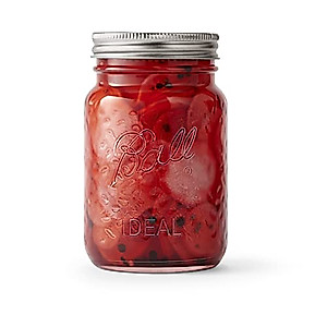 Ball Jar Rose Vintage Regular Mouth Pint Canning Jars, 4 Pack