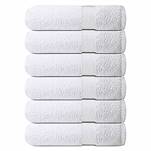 Infinitee Xclusives Premium White Hand Towels 6 Pack, 16x28 Inches, Hotel and Spa Quality, Highly Absorbent and Super Soft Hand Towels for Bathroom