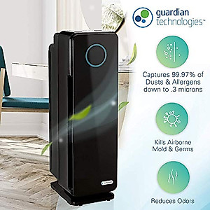 Germ Guardian True HEPA Filter Air Purifier, UV Light Sanitizer, Eliminates Germs, Air Purifier for Home AC4300BPTCA with FLT4850PT True HEPA Genuine Air Purifier Replacement Filter