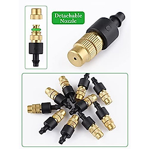 30PCS Adjustable Copper Atomizing Nozzle Kalolary Drip Irrigation Sprayer 4/7mm Atomizing Micro Sprinkler Garden Cooling Irrigation Equipment for Lawn Vegetables Greenhouse (Short)