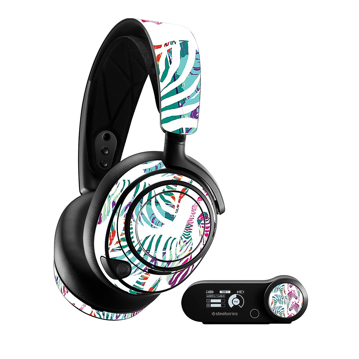 MightySkins Skin Compatible with SteelSeries Arctis Nova Pro - Zebra Mosaic | Protective, Durable, and Unique Vinyl Decal wrap Cover | Easy to Apply, Remove, and Change Styles | Made in The USA