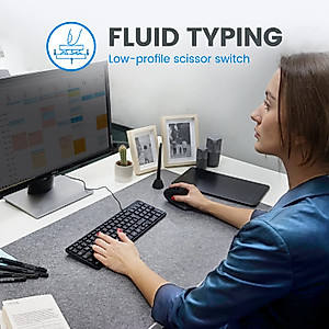 Perixx PERIBOARD-333B Wired Backlit USB Keyboard- X Type Scissor Keys - Compact 14.25x4.57 Inches - Big Print Letters - White Backlit - US English,11618