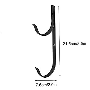 Pool Pole Hanger Aluminum Alloy Brushes Hooks Garden Tool Hooks Swimming Pool Pole Hanger Telescopic Poles Holder Swimming Accessories - Black 4PCS.