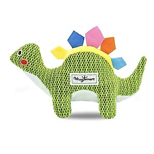 HugSmart Pet - Dinosaur Land | Squeaky Plush Dog Toys for Small Medium Dogs| Textured Sandwich Mesh Cute Teething Toys for Puppies