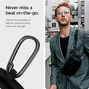 Spigen Rugged Armor Designed for Airpods 3rd Generation Case Protective Airpods 3 Case with Keychain (2021) [Durable Dual Layer Protection] - Matte Black