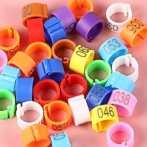 POPETPOP 100PCS Pigeons Foot Rings - Birds Foot Rings Durable Lightweight Birds Opening Foot Rings Number Cuff Rings Identification Rings for Parrot Chicken Pigeons