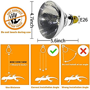 LUCKY HERP 100 Watt UVA+UVB Full Spectrum Vapor Heat Lamp Bulb, High Intensity Self-Ballasted Heat Basking Lamp/Bulb/Light for Reptile and Amphibian, Sun Lamp for Bearded Dragon Lizard Turtle(Clear)