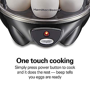 Hamilton Beach 3-in-1 Electric Hard Boiled Egg Cooker, Poacher & Omelet Maker, Holds 7, Black (25507)
