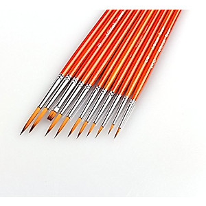 Small Enamel Paint Brushes Set - 11 Pieces Detail Painting Kit for Artists, Model, Miniature, Acrylic and Watercolor Paint