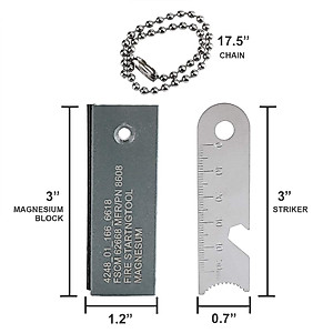 BFVV Magnesium Flint Fire Starter Survival Firesteel Blocks with Striker for Camping, Hiking and Backpacking Emergency Equipment (2 Pack)