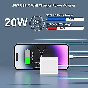 3 Pack [Apple MFi Certified] iPhone 14 13 Fast Charger, PD 20W USB C Wall Charger Power Adapter with 3 Pack 10FT Long Type C to Lightning Cable Compatible for iPhone 14 13 12 11 Pro Max XS XR X 8 iPad