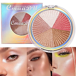Highlighter Makeup, Highlight Powder Bronze, Bronzer Makeup Matte, iluminadores de maquillaje, Highlighter Palette White Shimmer Blush Bronzer Powder Palette Illuminators 5 Colors
