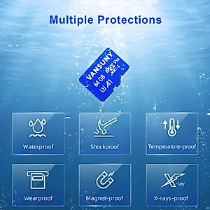 Vansuny Micro SD Card 64GB 3 Pack microSDXC Memory Card with SD Adapter A1 App Performance V30 4K Video Recording C10 U3 Micro SD for Phone, Security Camera, Dash Cam, Action Camera