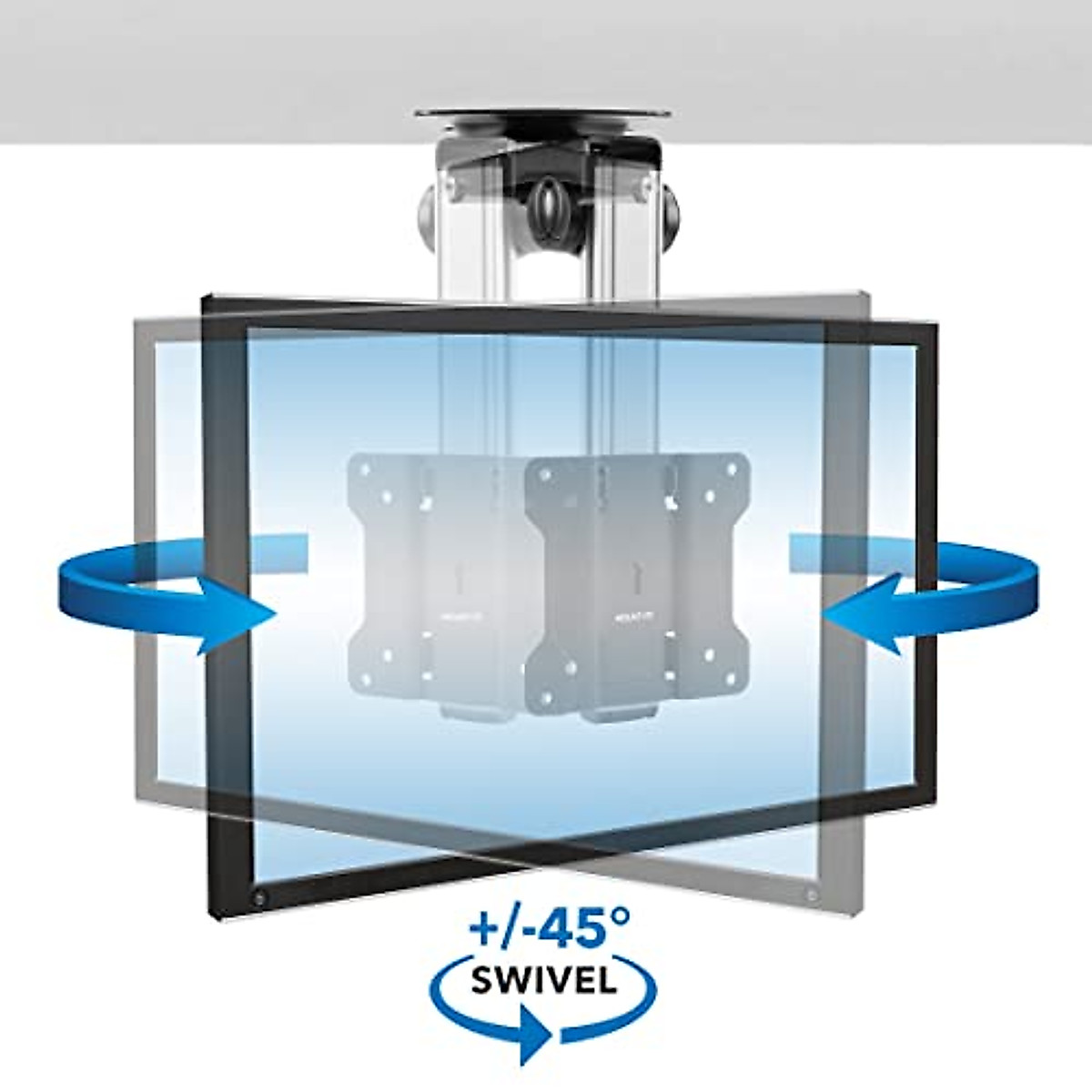 Mount-It! Under Cabinet TV Mount | Folding Ceiling Television Mount Bracket with 90 Degree Retractable Arm | Swivel and Fold Down Compatible with VESA 100x100 mm