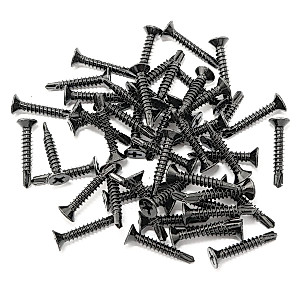 Pro Bamboo Kitchen #8 x 1Inch Self Drilling Screw 50PCS Black Flat Head Phillips Self Tapping Screws #8 x 1