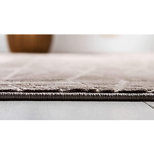 Unique Loom Uptown Collection by Jill Zarin Collection Geometric Modern Brown Area Rug (8' 0 x 10' 0)