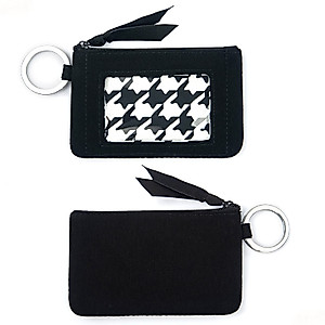 ANNAMITO POP Wonderful Pattern Cotton Zip ID Case Wallet Marble Card Badge Holder With Key Ring Coin Lanyard For Girl Ladies Women Gift