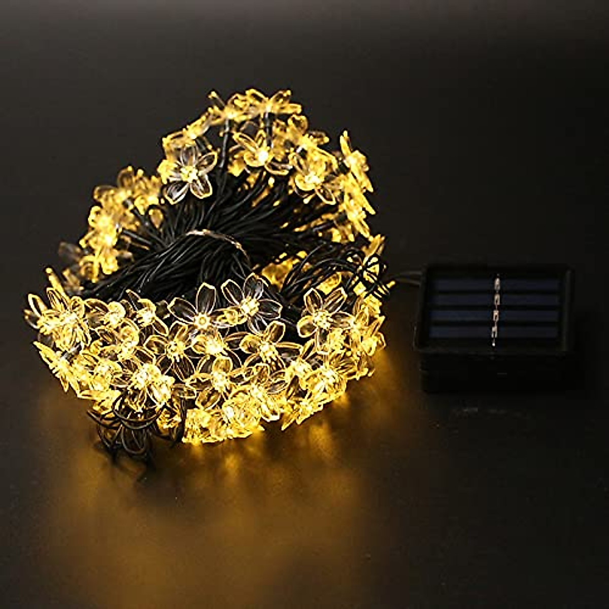 Solar Light String, Outdoor Waterproof Light String Garden Christmas Decoration Lights39feet 100 LED Solar Cherry Peach Flower String Light, Suitable for Home, Garden, Terrace, Wedding and Party(Warm