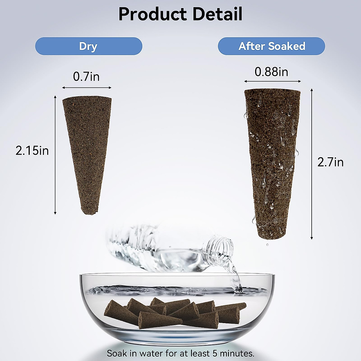 inbloom Grow Sponges, 50 Pcs Replacement Root Planting Pods, Special Design for Hydroponics System, Indoor Garden Supplies, Cotton, Sponge Only