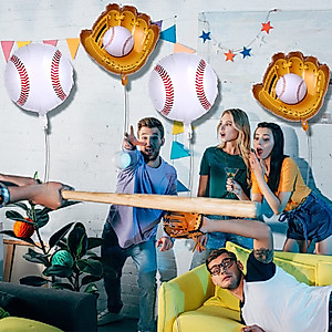 YUJUN 13PCS Baseball Balloons,Baseball Jumbo Glove Foil Mylar Sports Balloons for Birthdays Party Baseball Sports Themed Party Decorations Supplies (20in)