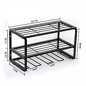 GOHIKING Wall Mount Tool Storage Rack, Garage Organization Heavy Duty Power Tool Organizer for 4 Drills & Batteries Fit Garage, Home, Workshop, Shed Power Tool Storage - Max Load 100lb