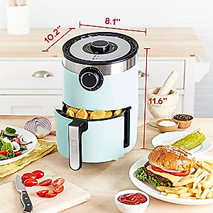 Dash DCAF250GBAQ02 Aircrisp® Pro Compact Air Fryer + Oven Cooker with Temperature Control, Non Stick Fry Basket, Recipe Guide + Auto Shut Off Feature, 2qt, Aqua