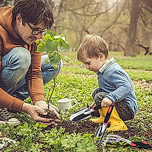 Garden Tool Set, 3PCS Heavy Duty Aluminum Gardening Tools with Soft Non-Slip Ergonomic Handle, Including Hand Trowel, Transplant Trowel and Cultivator Hand Rake Perfect for Planting, Digging, Weeding