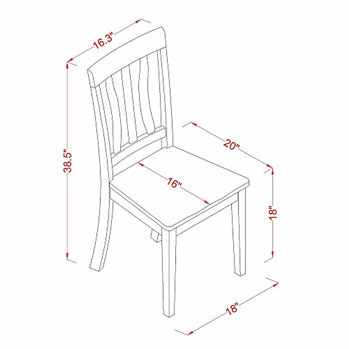 East West Furniture DOAN9-BCH-W Dining Set, 9 Pieces