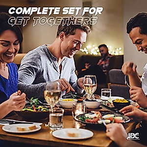 Lux Decor Collection Steak Knives - Black Steak Knives Set of 8 | m, Stainless Steel Ultra Sharp Serrated Steak Knives | Scratch Resistant & Dishwasher Safe knife Set | Sharp Knife Set