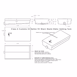 Class A Customs 24 Gallon RV Waste Black Water Holding Tank WT-2400