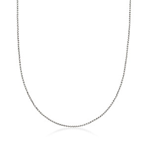 Ross-Simons 1mm 14kt White Gold Wheat-Chain Necklace. 20 inches